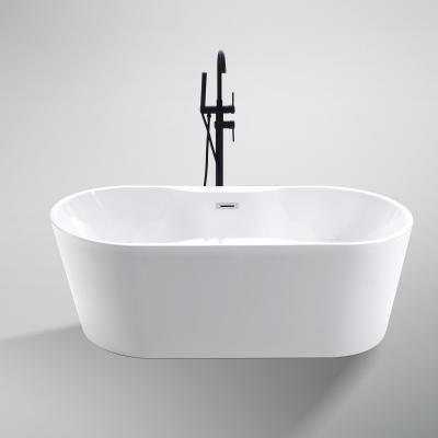 China Oval Acrylic Freestanding Bathtub 1700x800x580mm Narrow Rim Hand Control for sale