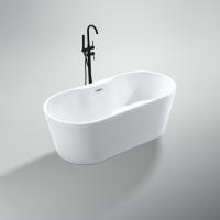 China Oval Acrylic Freestanding Bathtub 1700x800x580mm Narrow Rim Hand Control for sale