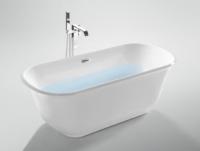 China Freestanding Acrylic Bathtub 1700x750x580mm with Outer Frame and Stainless Steel Legs for sale