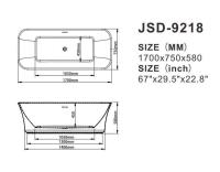 China Freestanding Acrylic Bathtub 1700x750x580mm with Outer Frame and Stainless Steel Legs for sale