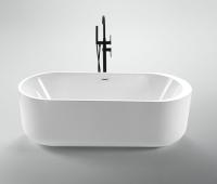 China Oval Freestanding Acrylic Bathtub 1700x750mm Hot Tub with Faucet Hardware for sale