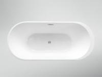 China Oval Freestanding Acrylic Bathtub 1700x750mm Hot Tub with Faucet Hardware for sale