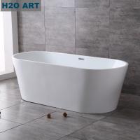 China Freestanding Oval Acrylic Bathtub 1500mm 1700mm Luxury Spa Tub with Waste for sale