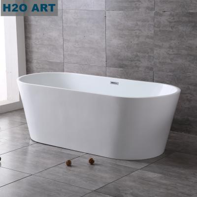 China Freestanding Oval Acrylic Bathtub 1500mm 1700mm Luxury Spa Tub with Waste for sale