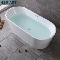 China Freestanding Oval Acrylic Bathtub 1500mm 1700mm Luxury Spa Tub with Waste for sale