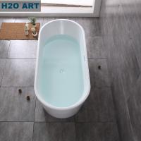 China Freestanding Oval Acrylic Bathtub 1500mm 1700mm Luxury Spa Tub with Waste for sale