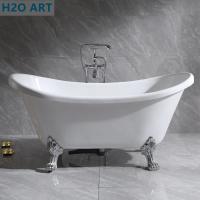 China Freestanding Acrylic Bathtub Double Ended Clawfoot 1700x700x780mm Hot Bath for sale