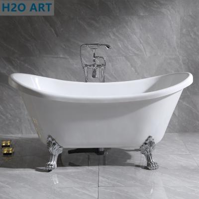 China Freestanding Acrylic Bathtub Double Ended Clawfoot 1700x700x780mm Hot Bath for sale