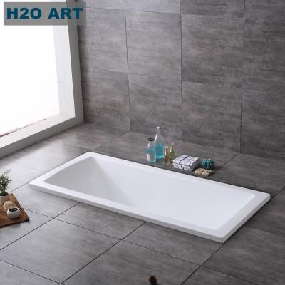 China Hand Control Built-in Acrylic Bathtub Simple Drop in Tub 1500x700x420mm for sale