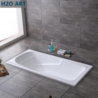 China Acrylic Drop In Bathtub 1500x750mm Rectangle with Built in Handles for South Asia for sale