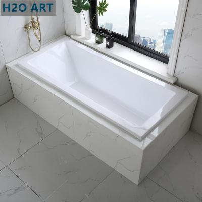 China UK Standard Acrylic Drop in Bathtub 1500x700x420mm Simple Built in Design with Optional Headrest for sale