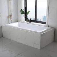 China UK Standard Acrylic Drop in Bathtub 1500x700x420mm Simple Built in Design with Optional Headrest for sale