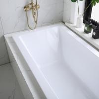 China UK Standard Acrylic Drop in Bathtub 1500x700x420mm Simple Built in Design with Optional Headrest for sale