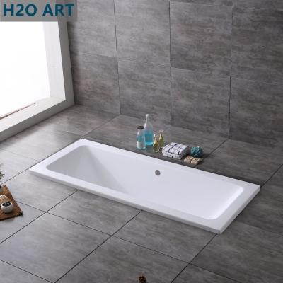 China UK Standard Traditional Acrylic Drop in Bathtub 1500x700x420mm Center Drain Simple Function for sale