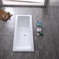 China UK Standard Traditional Acrylic Drop in Bathtub 1500x700x420mm Center Drain Simple Function for sale