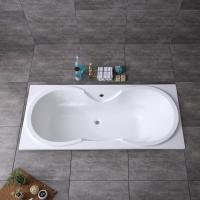 China Oval Acrylic Drop In Bathtub 1500x750mm Center Waste Hole White Ivory for South America for sale