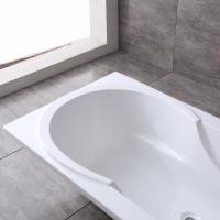 China Oval Acrylic Drop In Bathtub 1500x750mm Center Waste Hole White Ivory for South America for sale