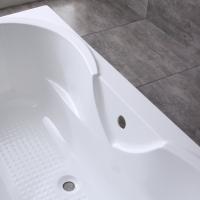 China Oval Acrylic Drop In Bathtub 1500x750mm Center Waste Hole White Ivory for South America for sale
