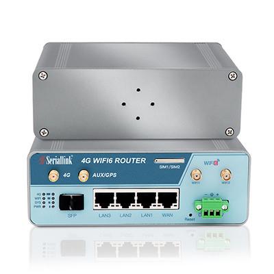 China DC48V PoE Industrial 4G Router Dual SIM WiFi6 1201Mbps 4x Gigabit LAN WAN for sale
