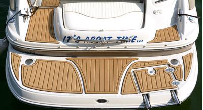 China Marine Grade EVA Foam Faux Teak Decking 1.2x2.4m Stain Resistant Non Toxic Boat Flooring for sale