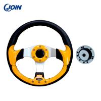 China Yellow Steering Wheel Detachable PVC Universal Racing Steering Wheel for sale