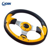 China Yellow Steering Wheel Detachable PVC Universal Racing Steering Wheel for sale