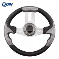 China 13 Inch PVC Wood Grain Racing Golf Buggies Steering Wheel with Adapter for sale