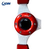 China PVC Red Golf Cart Steering Wheel 12.5in Single Color With No Pattern for sale