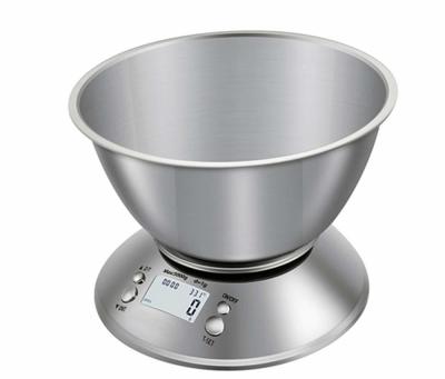 China Detachable Bowl Digital Stainless Steel Kitchen Food Scales Powered by 2*AAA Batteries for Household and Hotel Weighing for sale