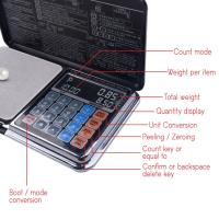 China 500g/1000g/100g/200g/300g Capacity LCD Display 6-in-1 Jewelry Pocket Scale with Counting Calculator and Clock Functions for sale