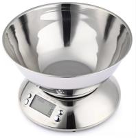 China Cooking Tool Stainless Steel Electronic Weight Scale Food Balance Cuisine Kitchen Scale With Bowl 5Kg 1g for sale