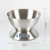 China Stainless Steel Bowl Kitchen Scale 5kg Capacity 1g Accuracy for Accurate and Convenient Food Weighing for sale