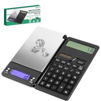 China OEM Supported Jewelry Scale 2 in 1 Digital Electronic Balance Weigh Scale with Solar Calculator Gold Pearl Weighing Portable for sale