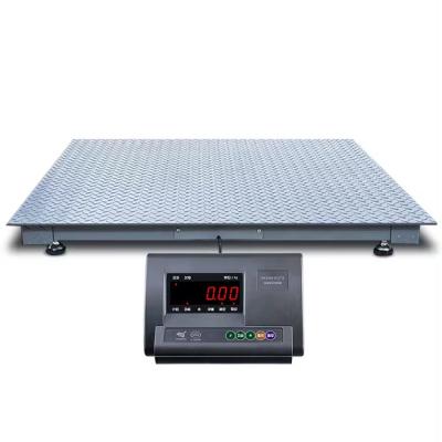 China Truck Scale 1.5*1.5 m 3 Ton Platform Weighing Floor Scale with Load Cell Weighing Instrument and Battery Power Supply for sale