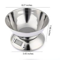 China Digital Multifunction Kitchen Scale 5kg Electronic Stainless Steel Food Weighing Scale with Large Removal Bowl for sale