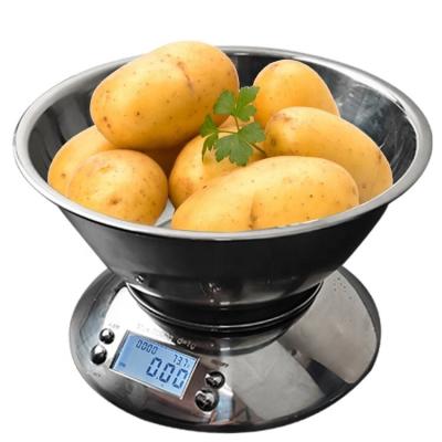 China 5KGS/1G Bowl Designed Higher Accuracy Digital Food Vegetable Weighing Scale with Digital Display TS-EK34 Stainless Steel for sale