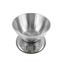 China Stainless Steel Digital Kitchen Scale with Bowl Portable Battery-Powered Food Weighting Scale for sale