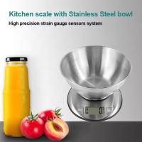 China Stainless Steel Digital Kitchen Scale with Bowl Portable Battery-Powered Food Weighting Scale for sale