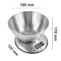 China Stainless Steel Digital Kitchen Scale with Bowl Portable Battery-Powered Food Weighting Scale for sale