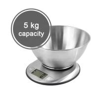 China Stainless Steel Digital Kitchen Scale with Bowl Portable Battery-Powered Food Weighting Scale for sale