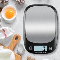 China Solid Pattern Type Stainless Steel Electronic Kitchen Scale 5kg 11lb Weight Measuring Tool with Patented Technology for sale