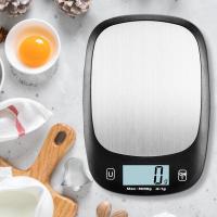 China High End Electronic Weighing Sensitive 5kg Stainless Steel Kitchen Food Baking Scale ROUND Measuring for Perfect Results for sale
