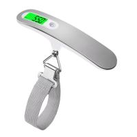 China 50kg/10g Portable Baggie Weight Airport Digital Weighing Scale for Luggage Green Backlight SS Color 304 Stainless Steel for sale
