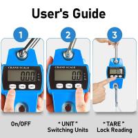 China ABS stainless steel 660 lb Digital Hanging Scale 300 kg Mini Crane Scale LCD/LED Display Hooks for Farm Hunting Fishing Outdoor OEM Customizable for sale
