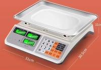 China Bench Scale LCD Display White Color Heavy Duty Body 420g Stainless Iron Tray Plate Electric Scale 40kg Capacity High Precision Load Cell for sale