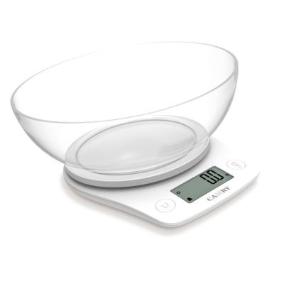 China OEM Customized Kitchen Scale with Bowl for Baking Cooking 5kg/11lb LCD Display Size 58x27mm Plastic Multiple Units for sale