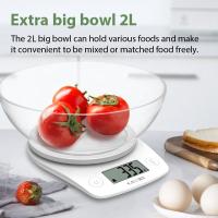 China OEM Customized Kitchen Scale with Bowl for Baking Cooking 5kg/11lb LCD Display Size 58x27mm Plastic Multiple Units for sale