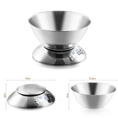 China Battery Power 2x1.5V AAA Battery 5kg Electronic Stainless Steel Digital Kitchen Scale for Precise and Accurate Measurements for sale