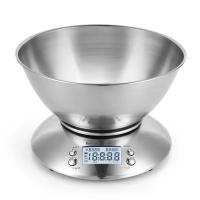 China Digital Display 5kg/1g Stainless Steel Kitchen Scale Rectangle Balance for Cooking Bowl Battery Electronic Weighing for sale