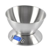 China Digital Display 5kg/1g Stainless Steel Kitchen Scale Rectangle Balance for Cooking Bowl Battery Electronic Weighing for sale